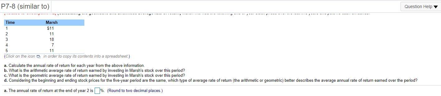 Solved Question Help P7-8 (similar to) (Related to | Chegg.com
