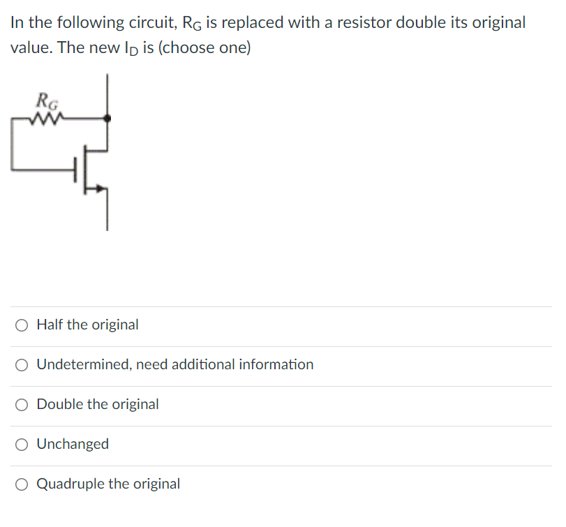 Solved In the following circuit, RG is replaced with a | Chegg.com