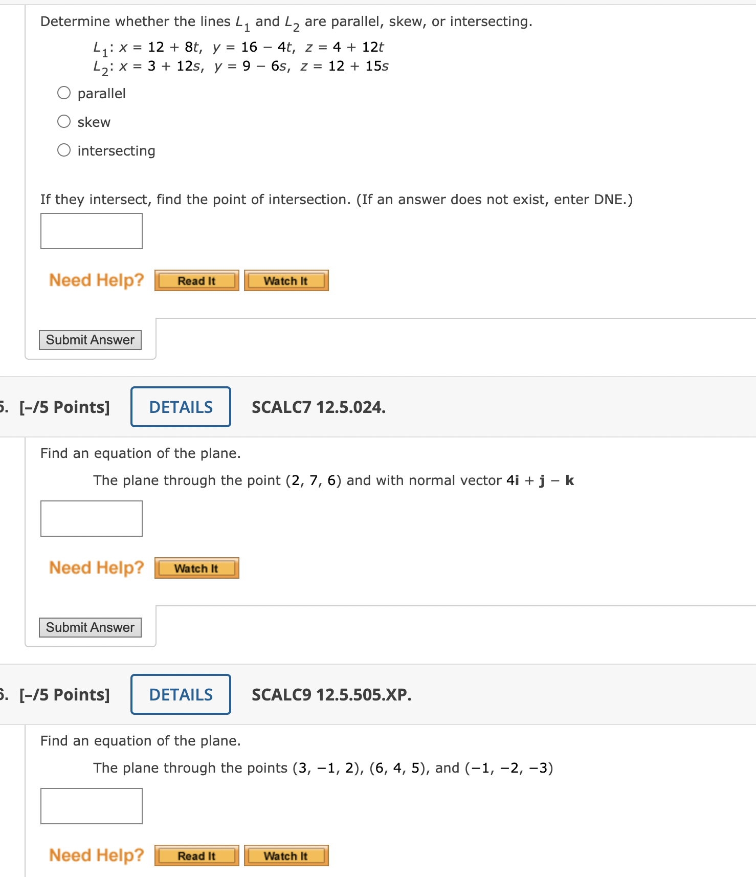 Solved Determine whether the lines L1 and L2 are parallel, | Chegg.com