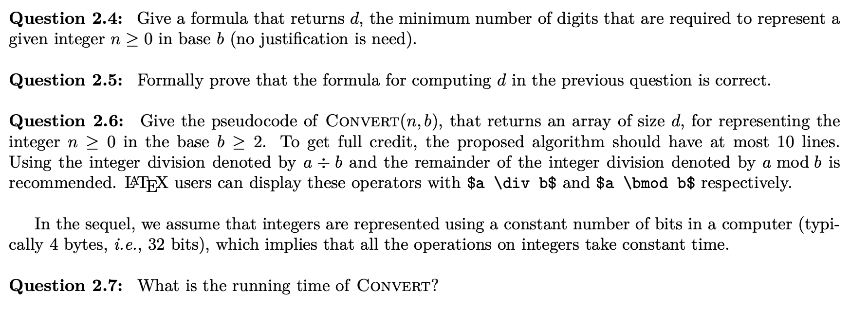 Solved Let N≥0 Be A Given Integer In This Exercise We 0772