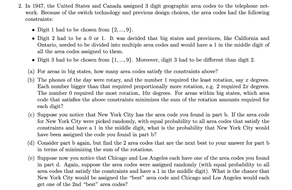 Solved 2. In 1947, the United States and Canada assigned 3 | Chegg.com