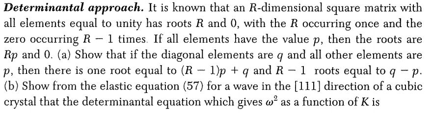 Solved Determinantal approach. It is known that an | Chegg.com