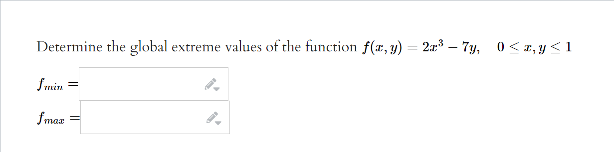 Solved Determine the global extreme values of the function | Chegg.com
