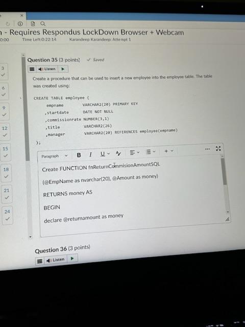 Solved Create a script that uses substitution variables and | Chegg.com