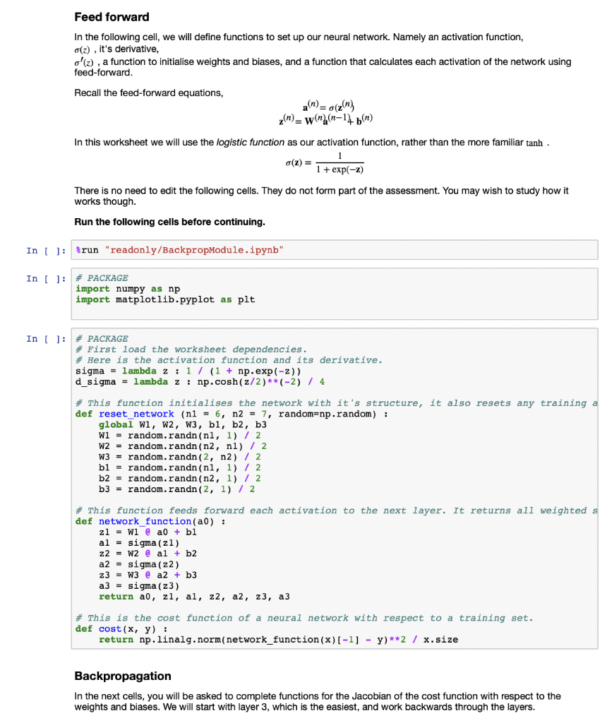 Solved Backpropagation Instructions In this assignment, you | Chegg.com