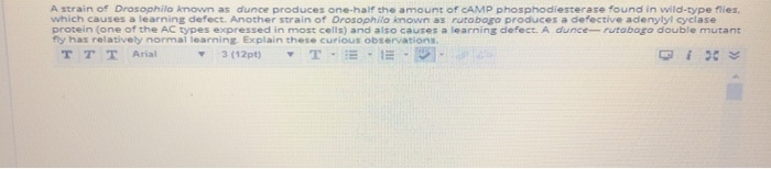 Solved A strain of Drosophila known as dunce produces | Chegg.com