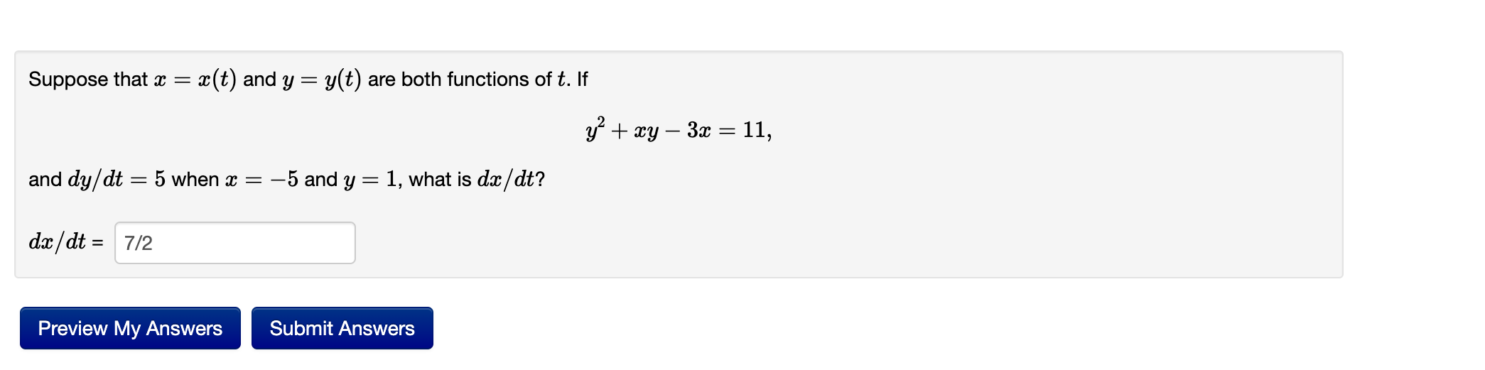 Solved Suppose that x=x(t) and y=y(t) are both functions of | Chegg.com