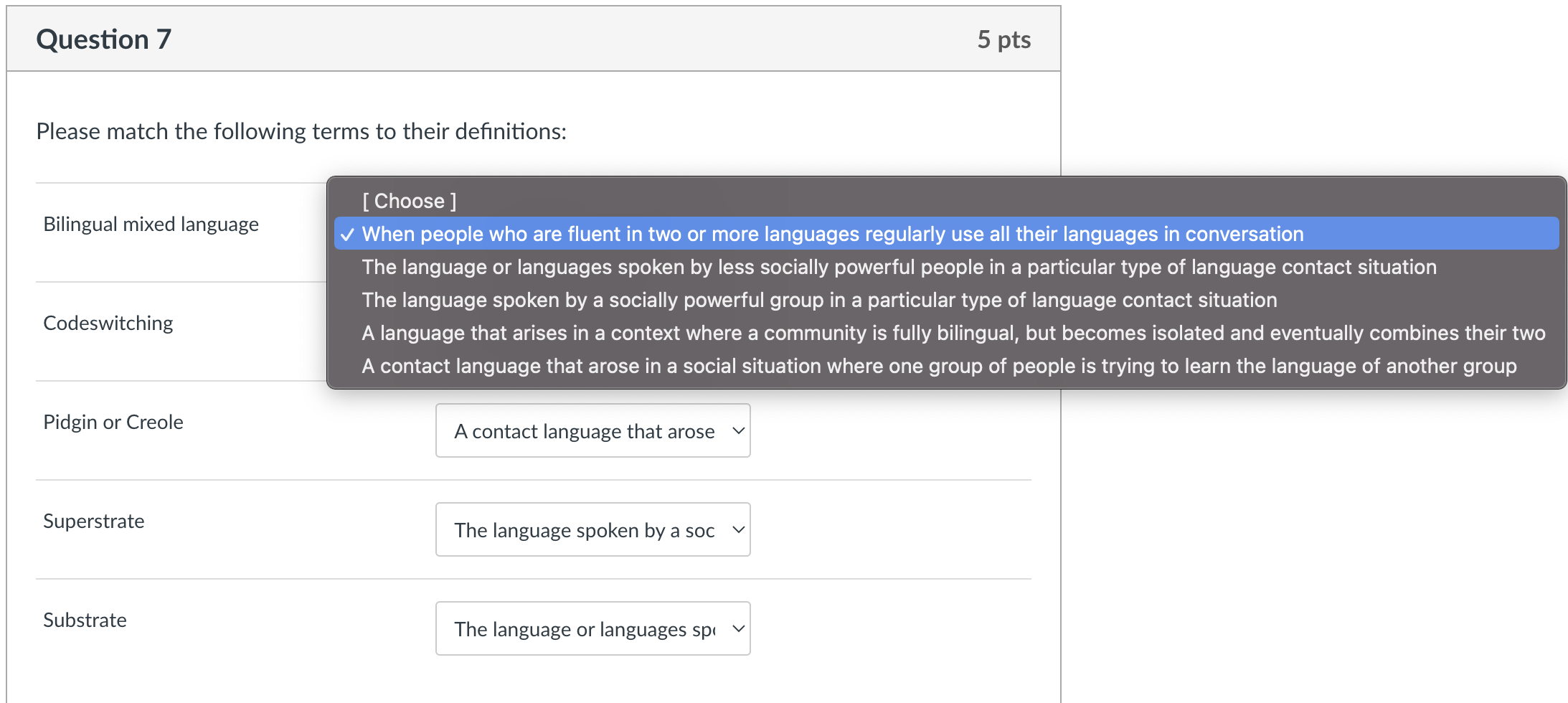 Solved Please match the following terms to their | Chegg.com