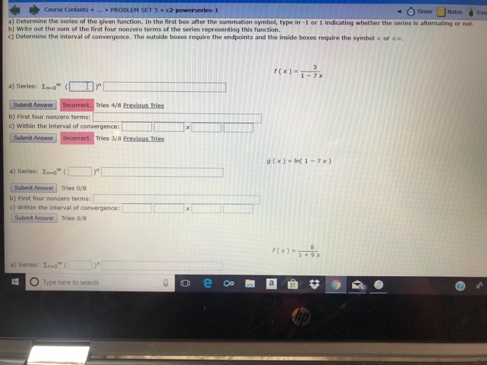 Solved ? course contents» » PROBLEM SET 5 » c2-powerseries-1 | Chegg.com