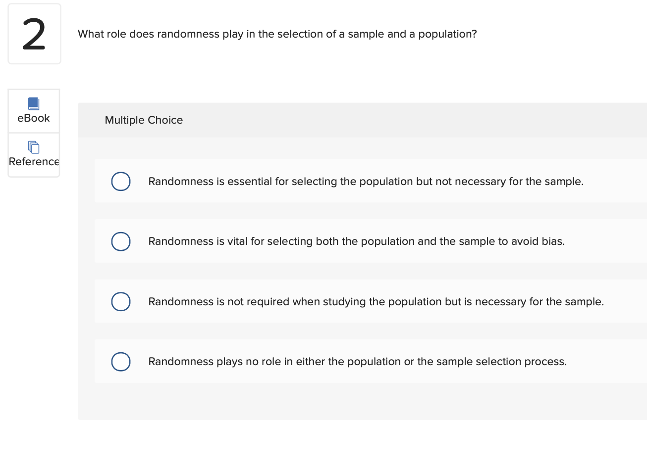 Solved What role does randomness play in the selection of a | Chegg.com