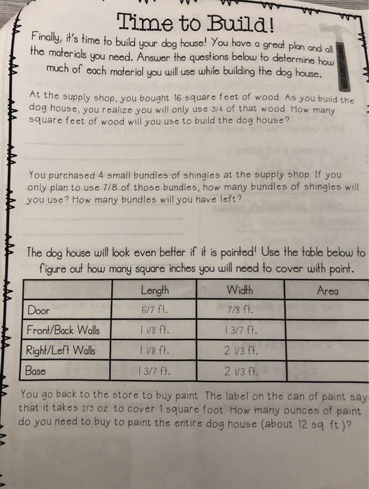 Solved Time to Build! Finally, it's time to build your dog | Chegg.com