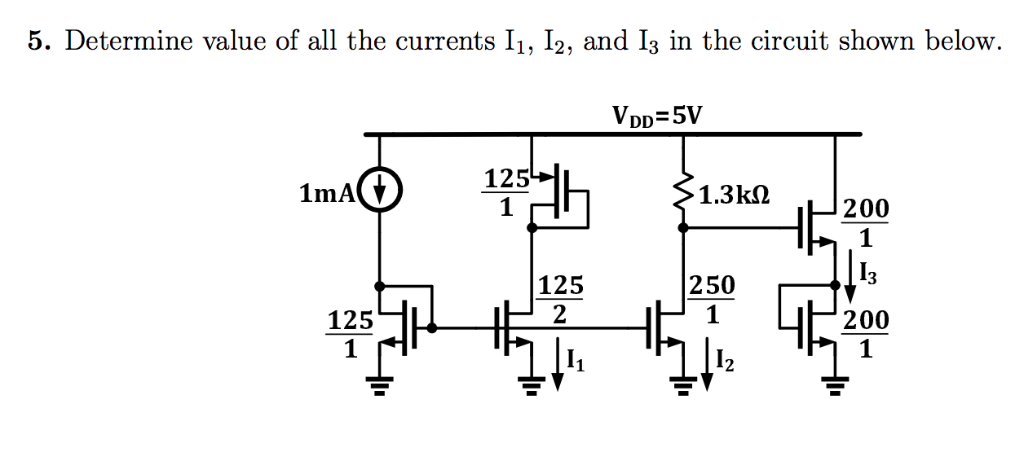 Solved 5. Determine value of all the currents I1, I2, and I3 | Chegg.com