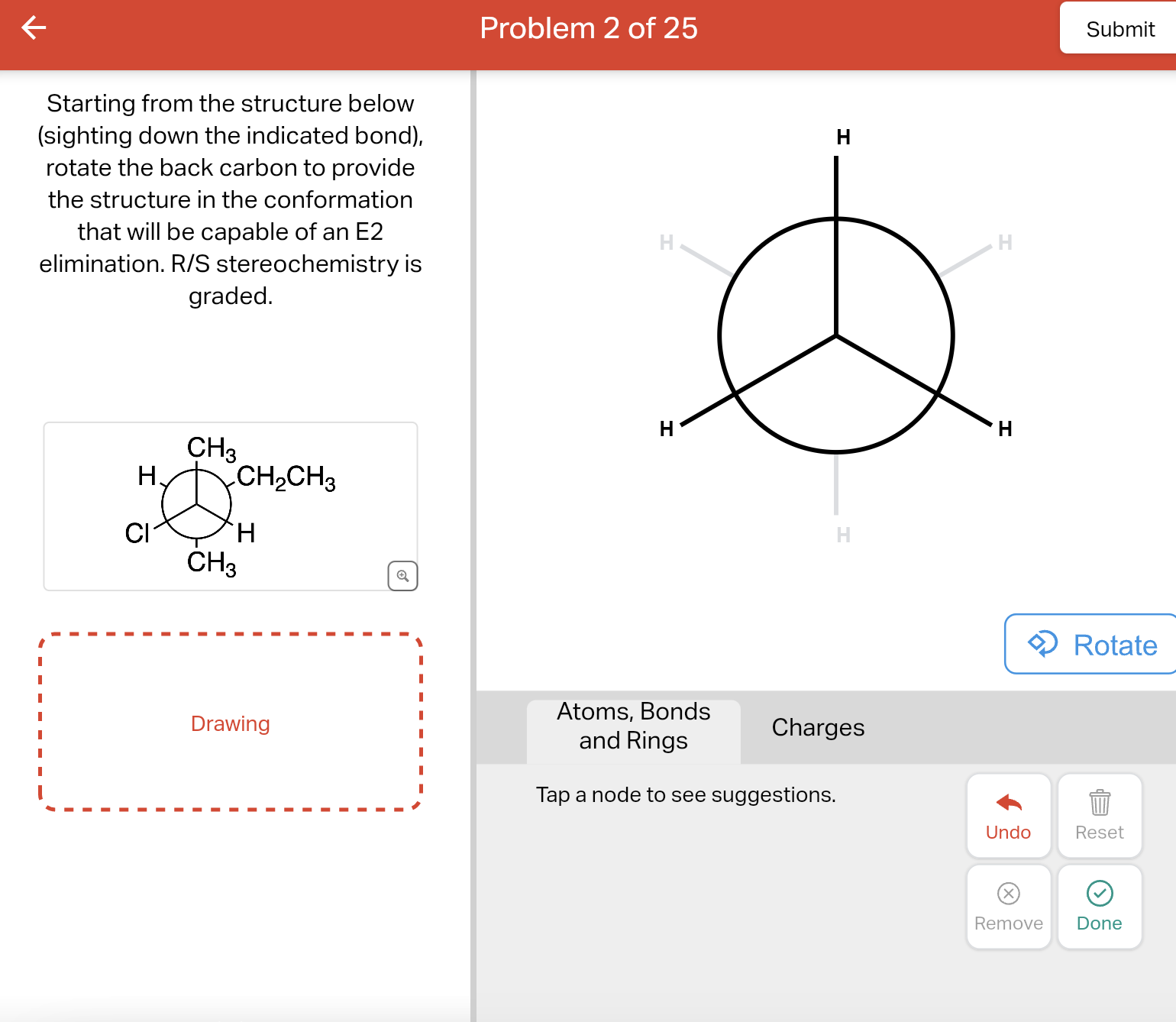 Solved Starting from the structure below (sighting down the | Chegg.com
