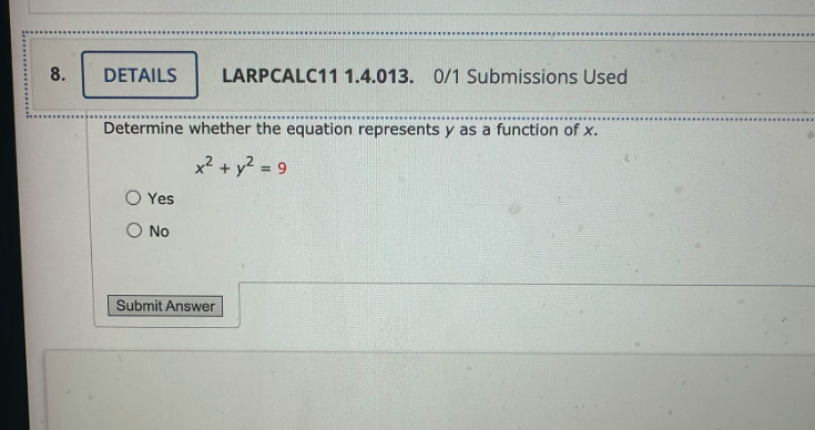 Solved Determine whether the equation represents y as a | Chegg.com