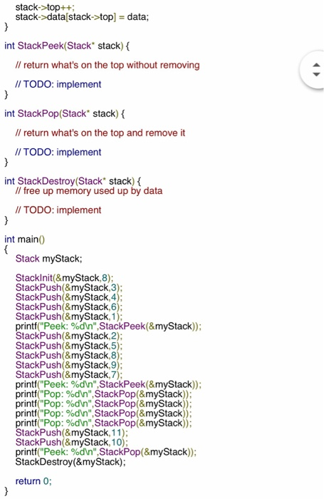 Solved Demo Here we see a Stack ADT implemented using array. | Chegg.com