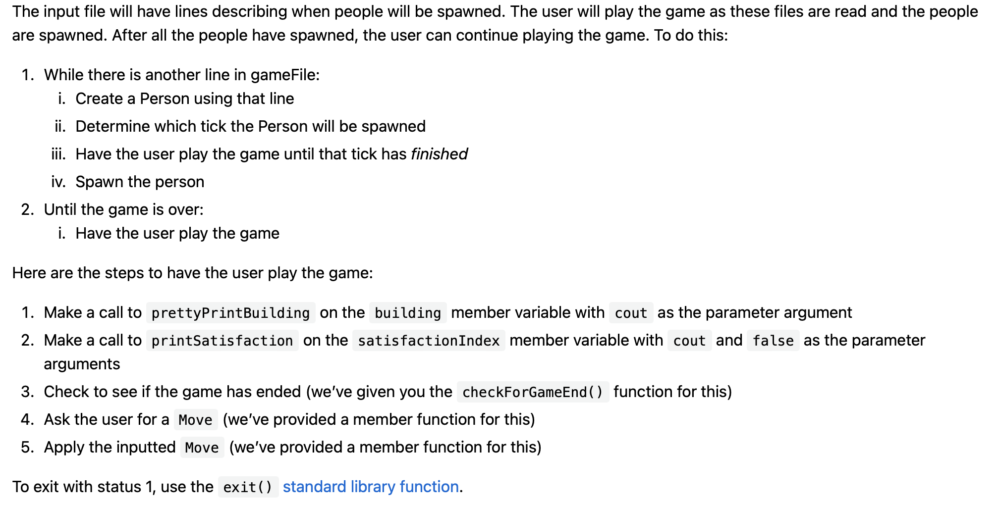 Solved playGame IMPORTANT NOTE: For this function, the | Chegg.com