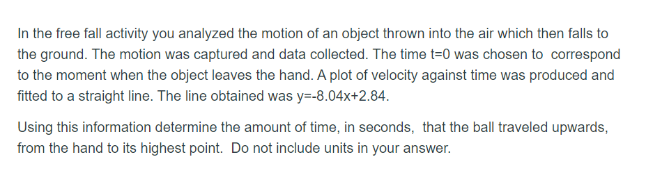 Solved In the free fall activity you analyzed the motion of | Chegg.com