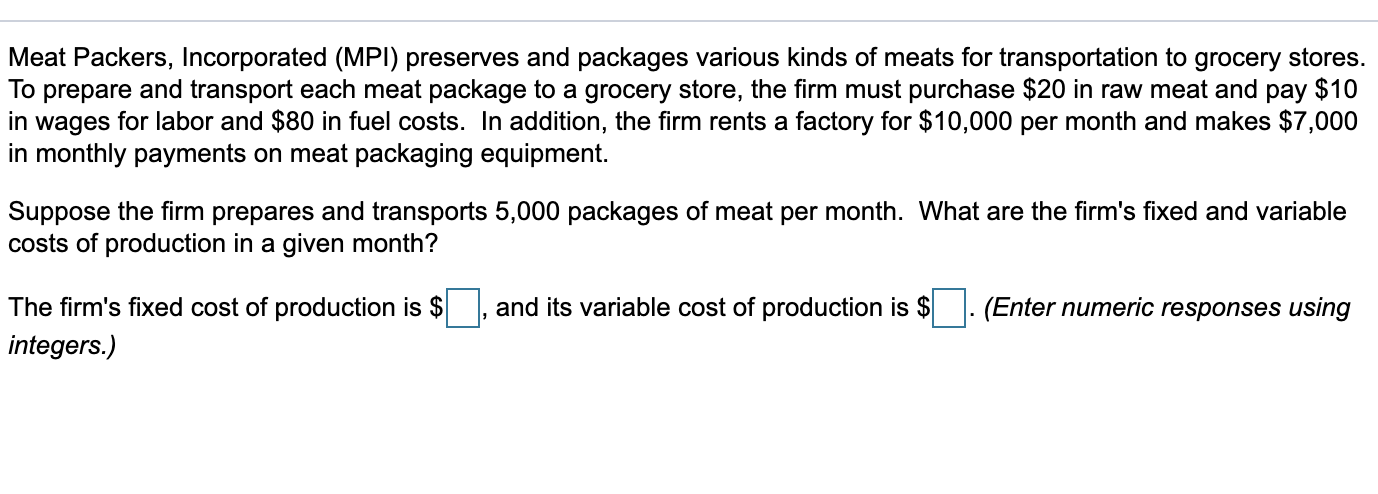 Solved Meat Packers, Incorporated (MPI) preserves and | Chegg.com