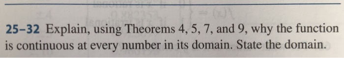 Solved 25-32 Explain, using Theorems 4, 5, 7, and 9, why the | Chegg.com