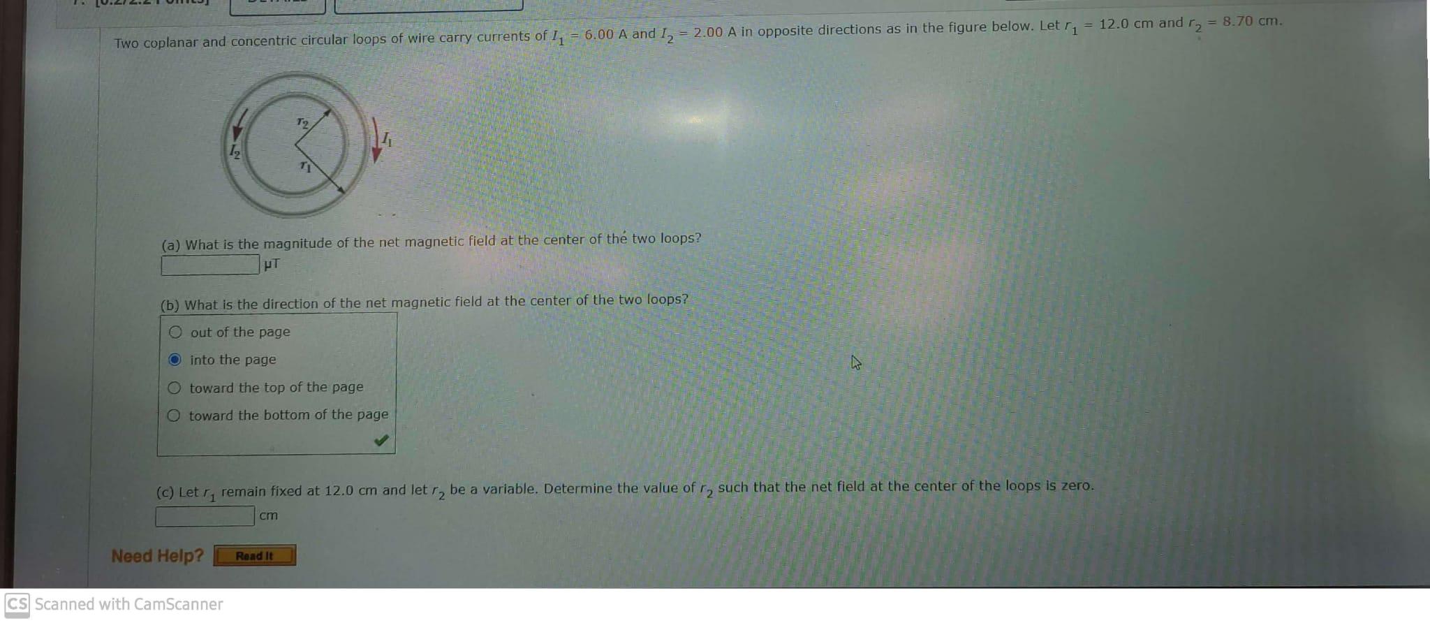Solved Two coplanar and concentric circular loops of wire | Chegg.com