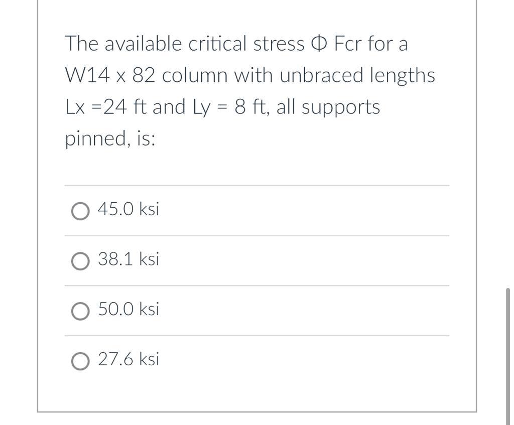 Solved all loads given are service (unfactored) fy = 50 | Chegg.com