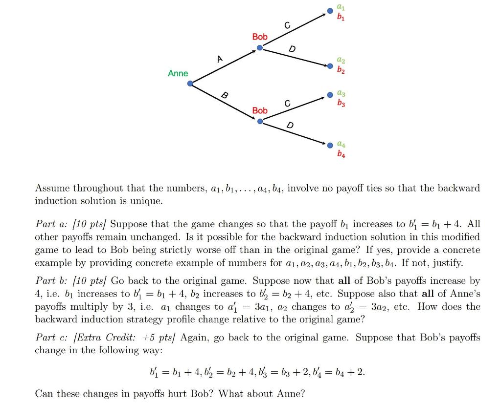 Solved bi с Bob D A 02 b2 Anne B 03 C b3 Bob D 014 be Assume | Chegg.com