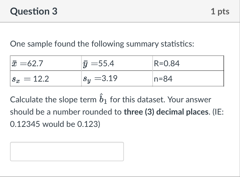 Solved One sample found the following summary statistics: | Chegg.com