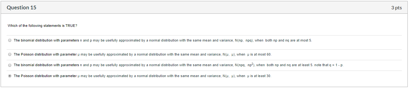 Solved Question 15 3 pts Which of the following statements | Chegg.com