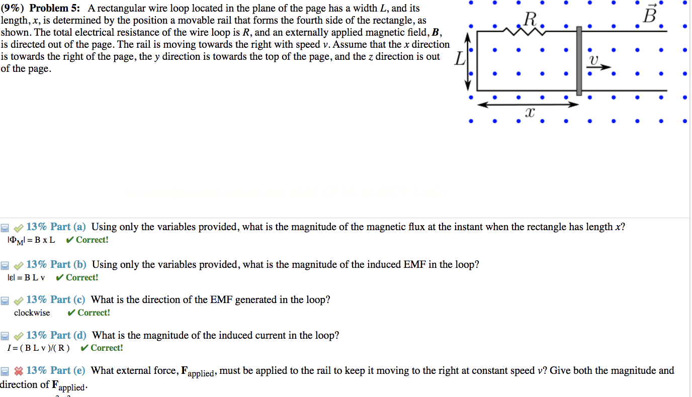 Solved R. B (9%) Problem 5: A rectangular wire loop located | Chegg.com