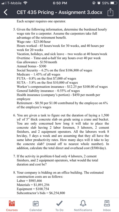 Solved 6:49 PM CET 435 Pricing-Assignment 3.docx CET 435 | Chegg.com
