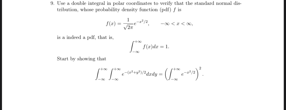 Solved Use a double integral in polar coordinates to verify | Chegg.com