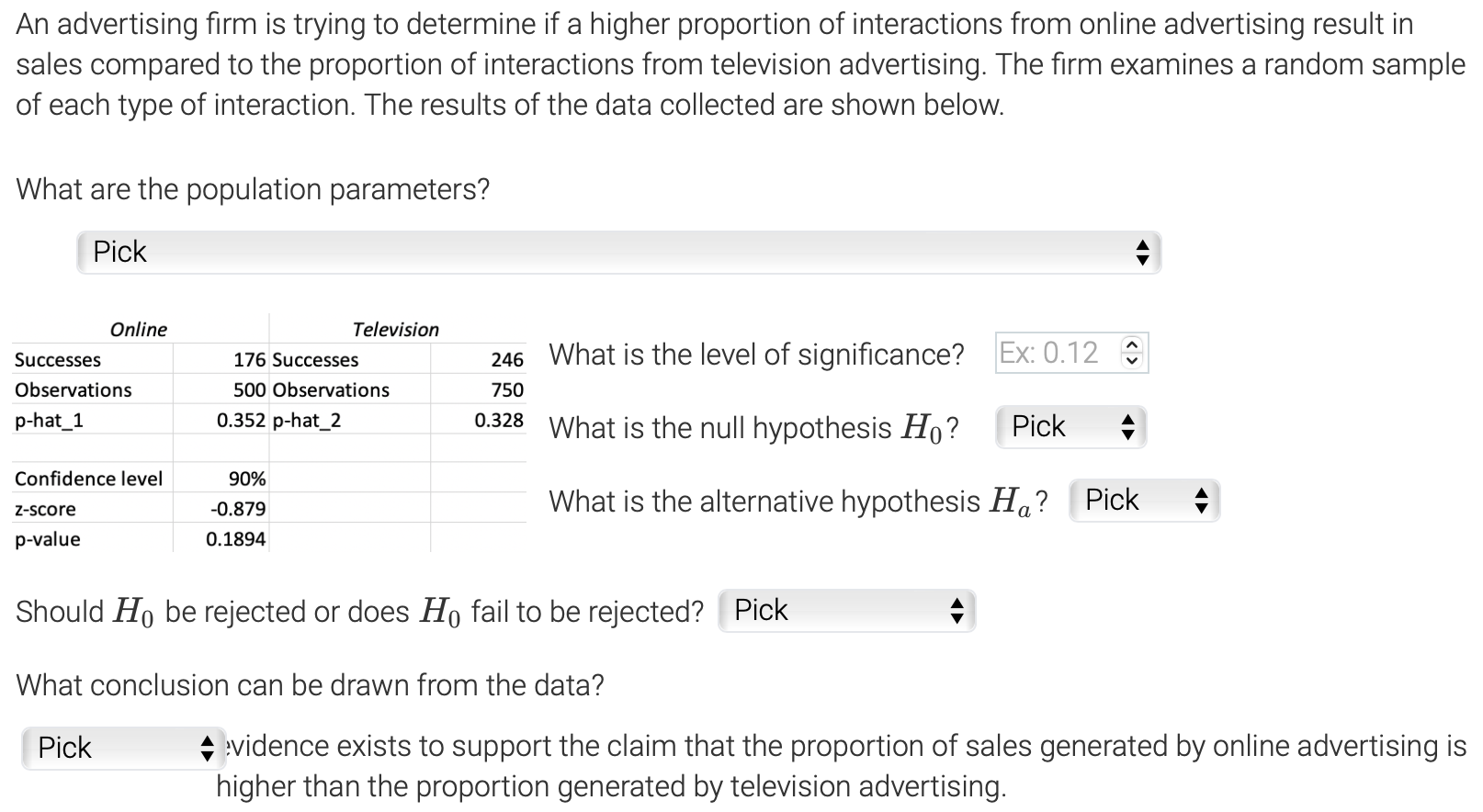 Solved An advertising firm is trying to determine if a | Chegg.com
