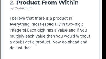 Solved 2. Product From Within by CodeChum I believe that | Chegg.com