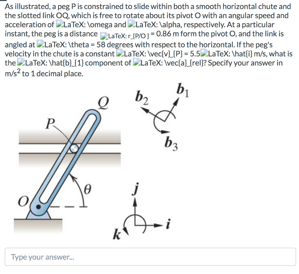 Solved As illustrated, a peg Pis constrained to slide within | Chegg.com