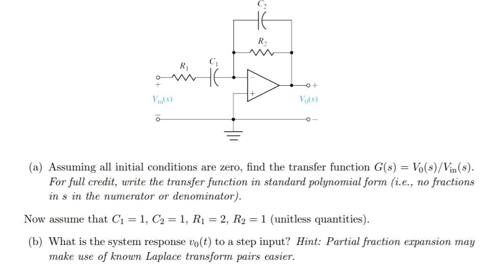 Solved R, Ri (a) Assuming all initial conditions are zero, | Chegg.com