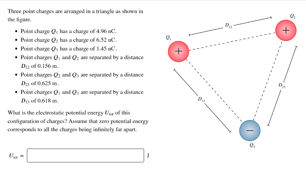 Solved Three point charges are arranged in a triangle as | Chegg.com
