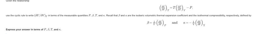 Solved Given the relationship use the cyclic rule to write | Chegg.com