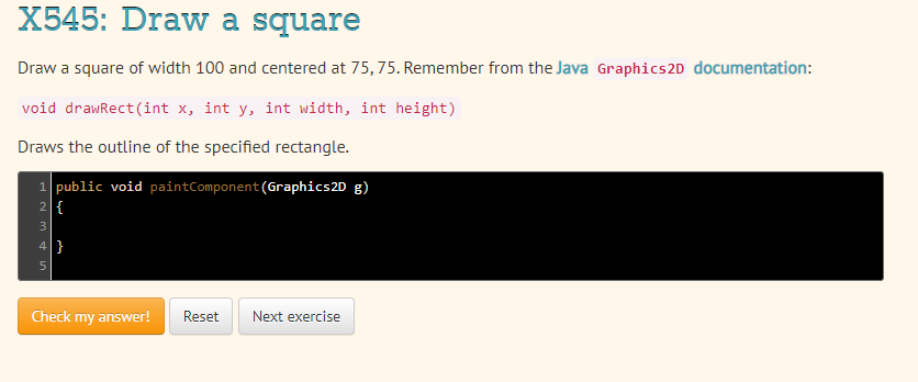 Solved X545: Draw a square Draw a square of width 100 and | Chegg.com