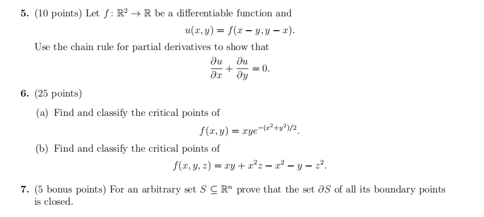 Solved au მყ 5. (10 points) Let f: R2 + R be a | Chegg.com