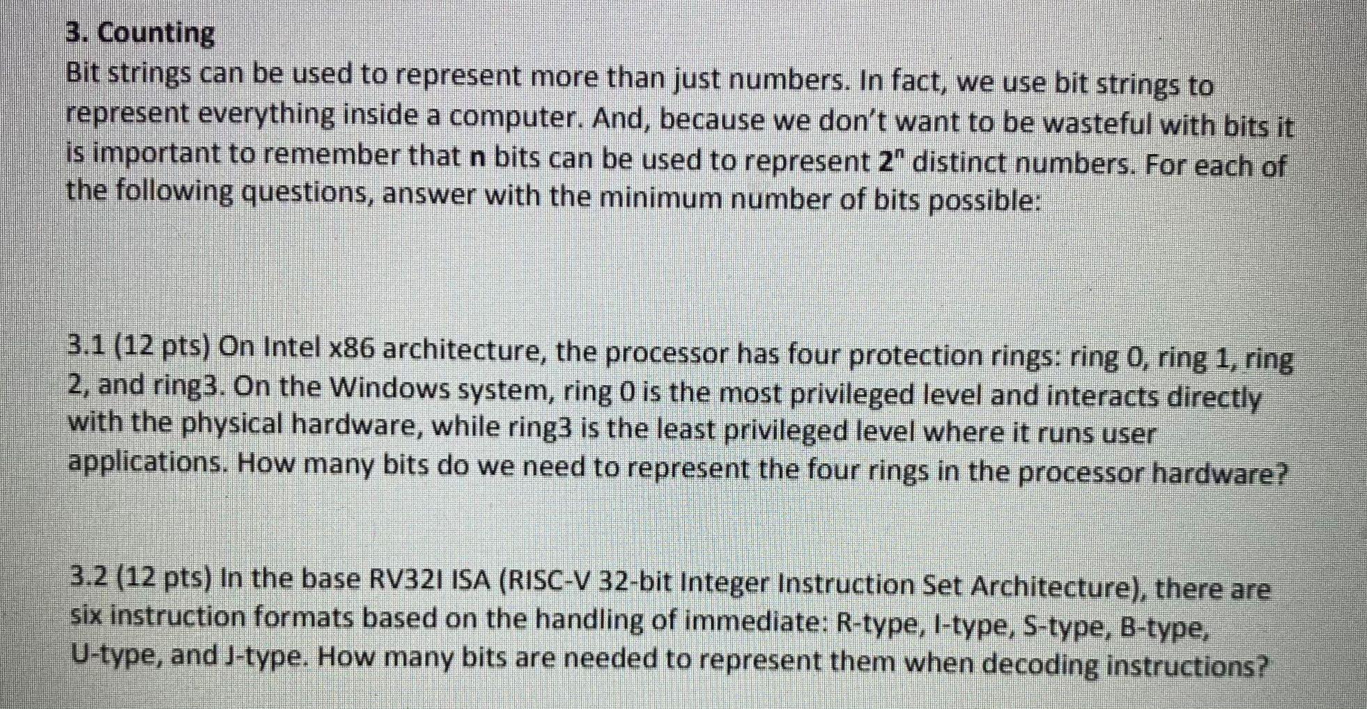 3. Counting Bit strings can be used to represent more | Chegg.com