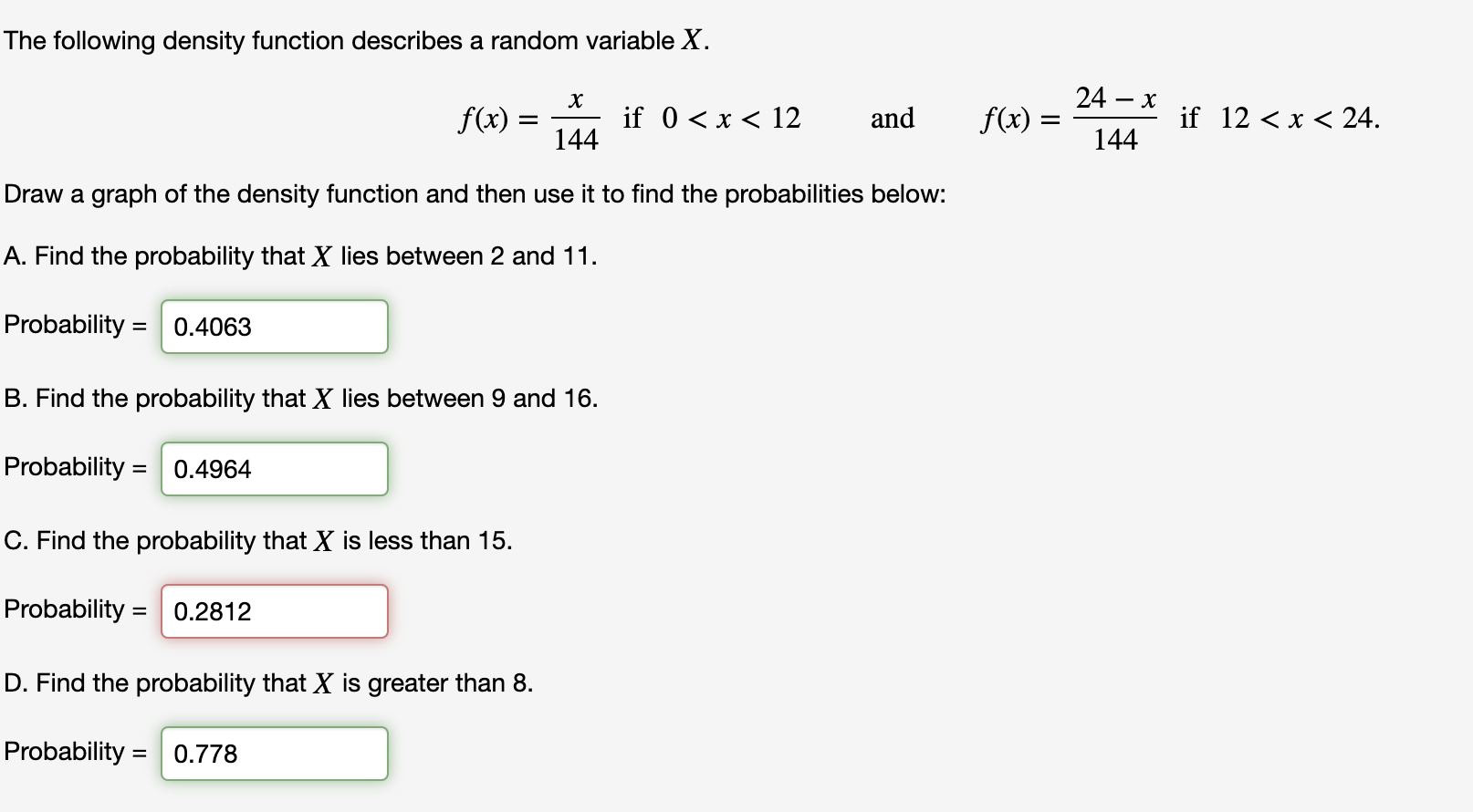 Solved The following density function describes a random | Chegg.com