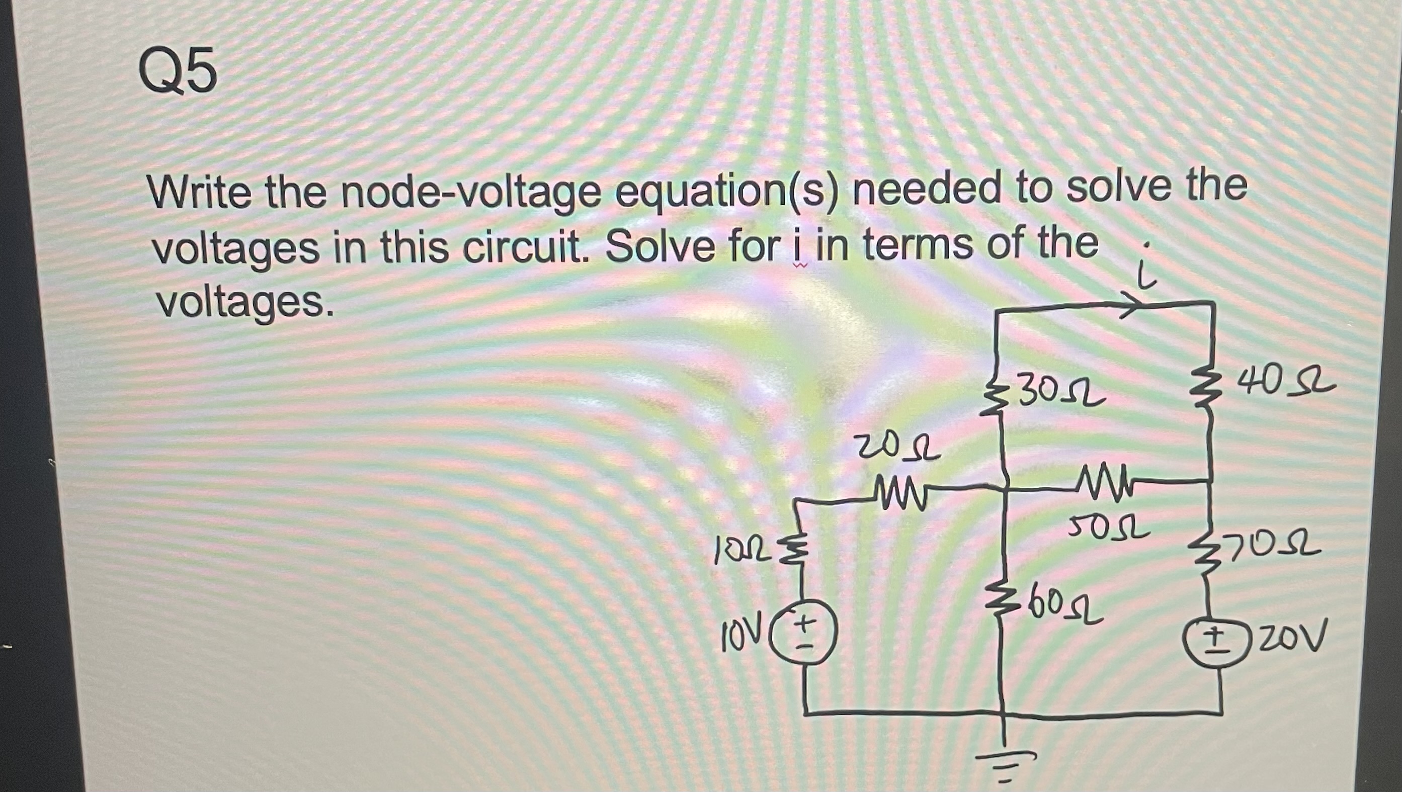 Solved Write the node-voltage equation(s) needed to solve | Chegg.com