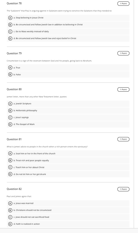 Solved Question 78 1 Point The Judaizers" that Paul is | Chegg.com
