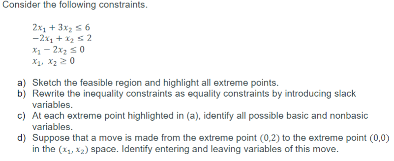 Solved Consider the following constraints. | Chegg.com