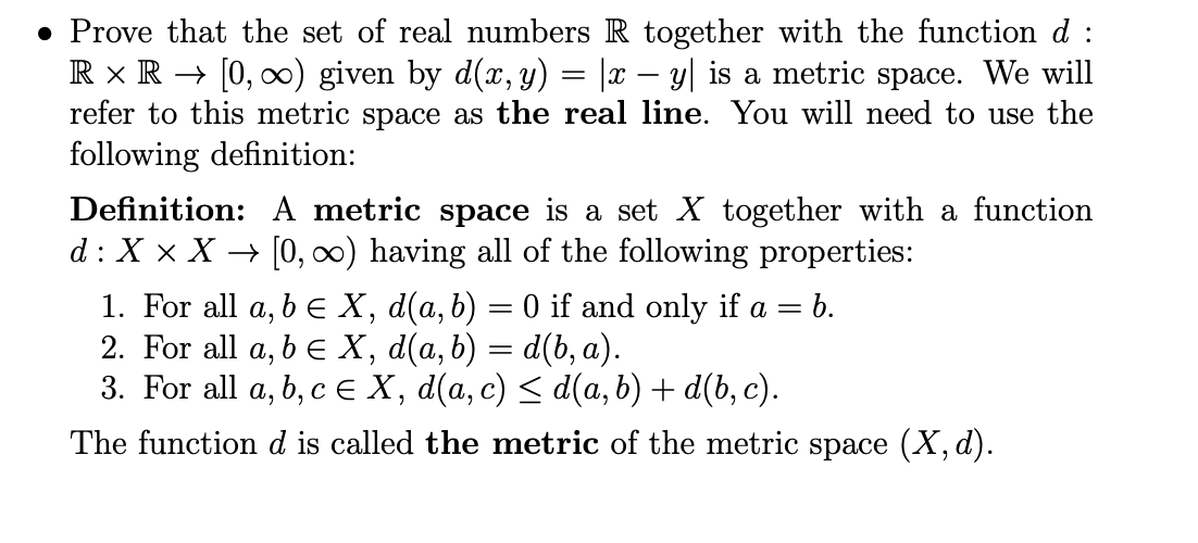 Solved Prove that the set of real numbers R together with | Chegg.com