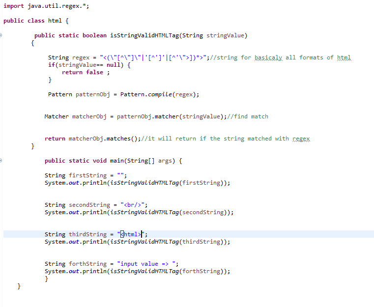 Solved import java.util.regex.*; public class html { public | Chegg.com