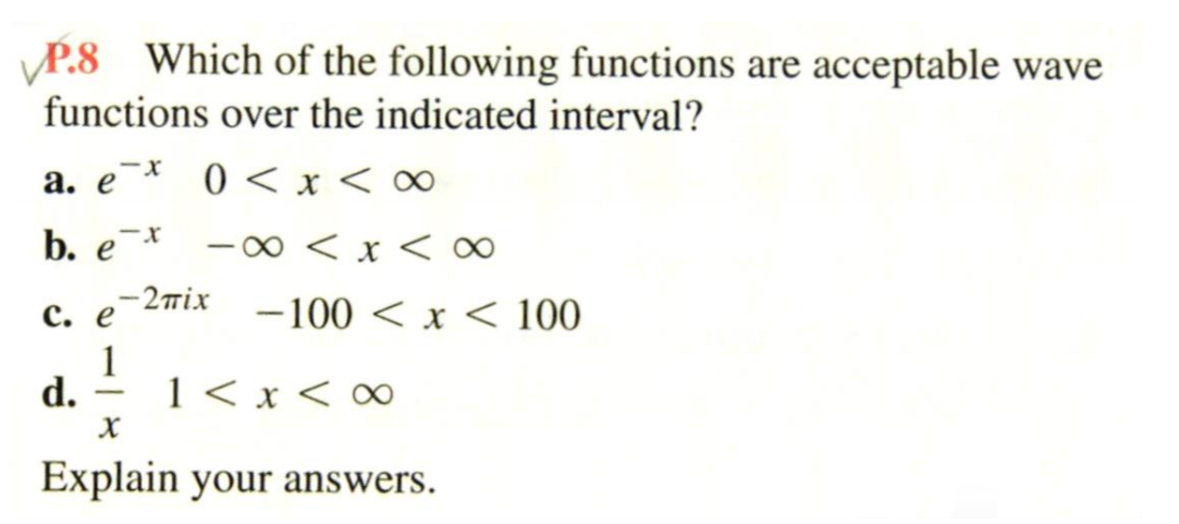 Solved P.8 Which of the following functions are acceptable | Chegg.com