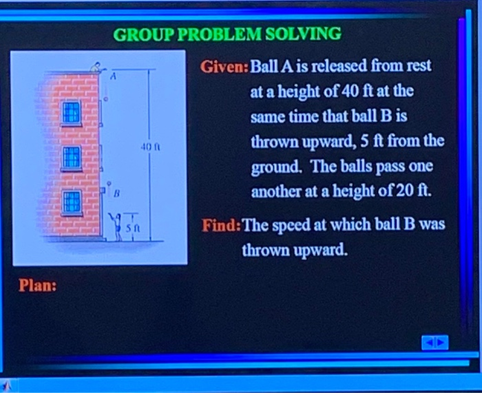 Solved GROUP PROBLEM SOLVING Given: Ball A is released from | Chegg.com