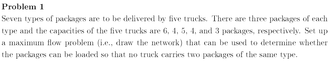 Solved Seven types of packages are to be delivered by five | Chegg.com