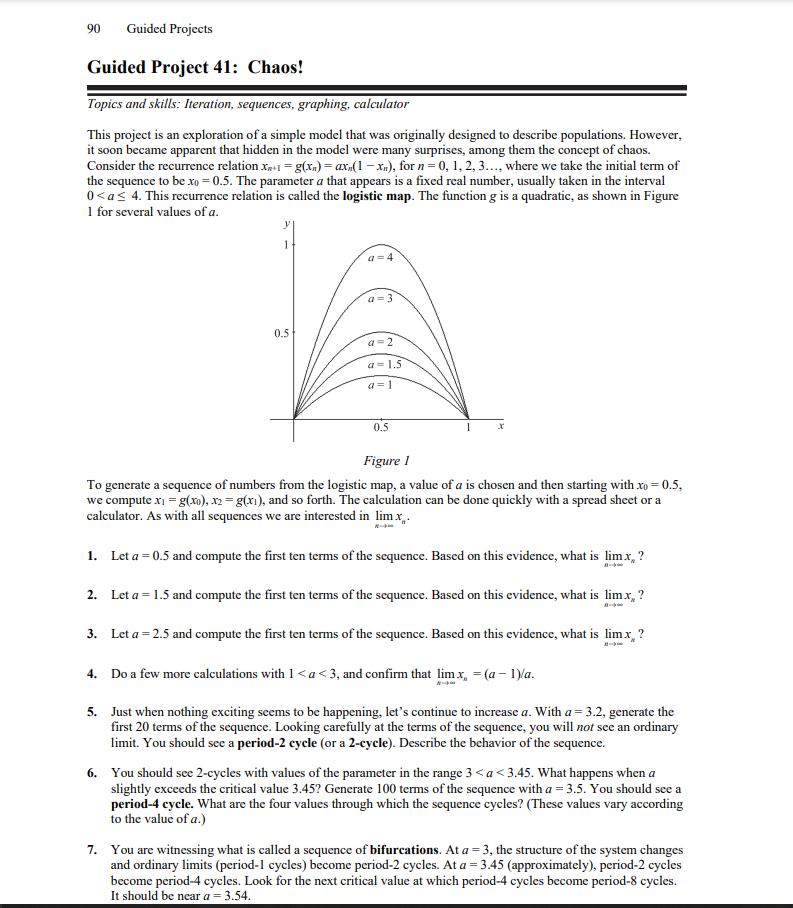 Solved Topics and skills: Iteration, sequences, graphing, | Chegg.com